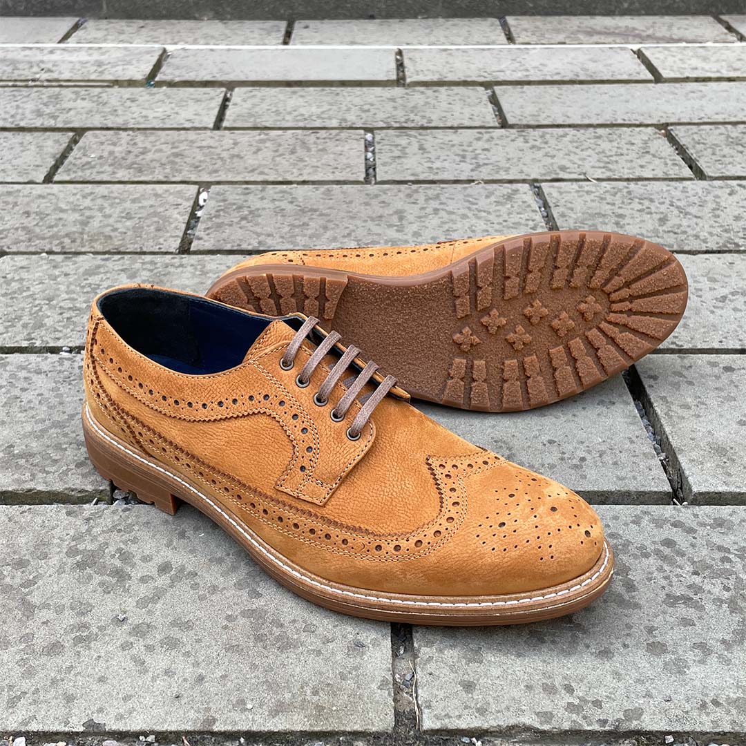 Tan Brogues Men's Leather Shoes Commando Soles – Coogan London