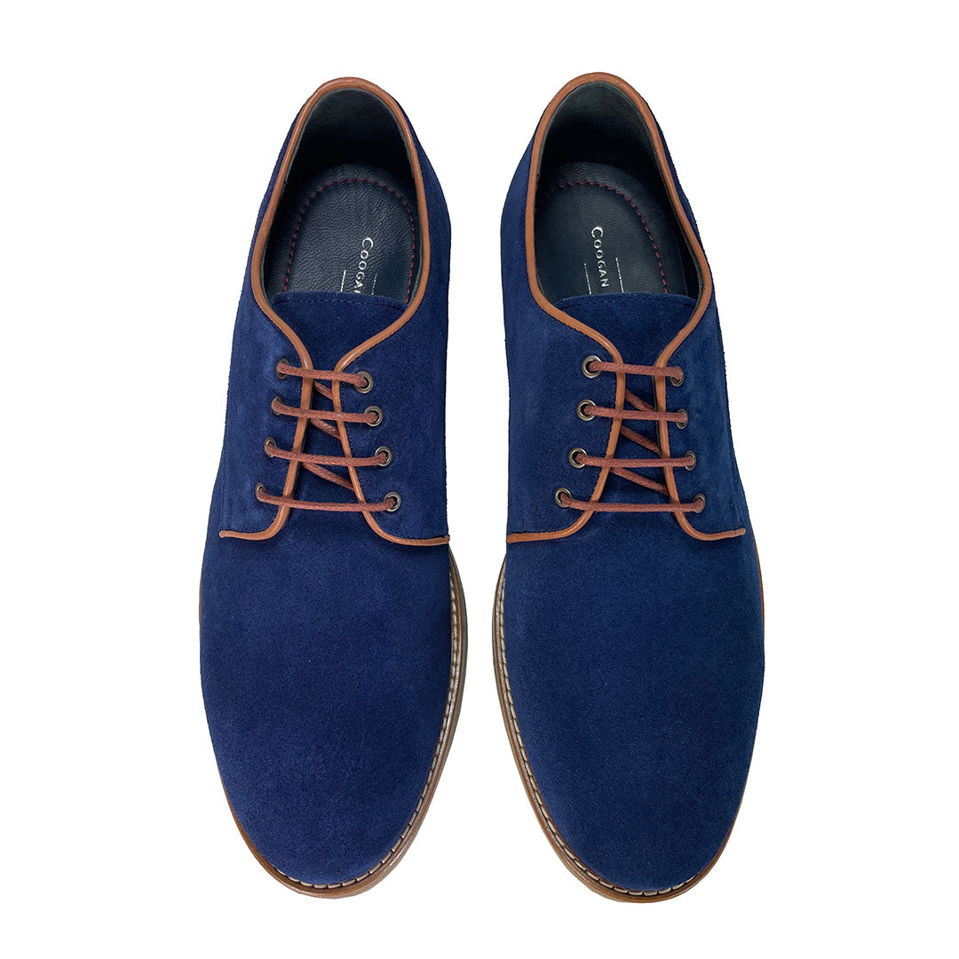 Men's Blue Suede Shoes Natural Crepe Soles – Coogan London