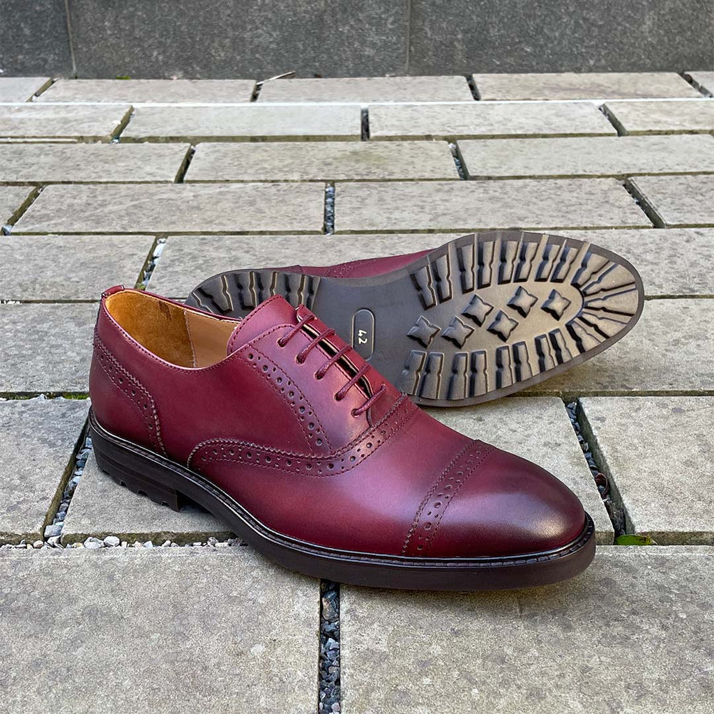 Burgundy Brogues Men's Leather Shoes – Coogan London