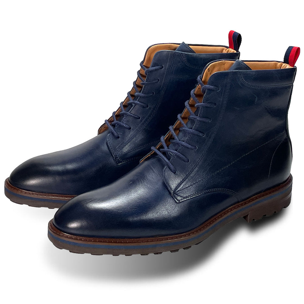 Men's Blue Leather Boots
