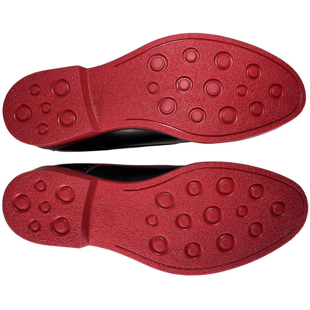 Men's Black Leather Derby Shoes Red Soles – Coogan London